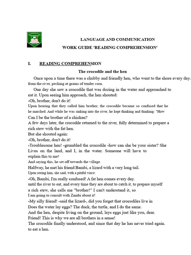 Reading Comprehension The Crocodile | PDF