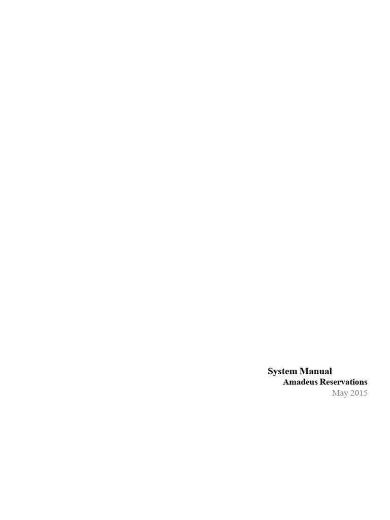 Amadeus System - Reservations | PDF | Civil Aviation | Transport