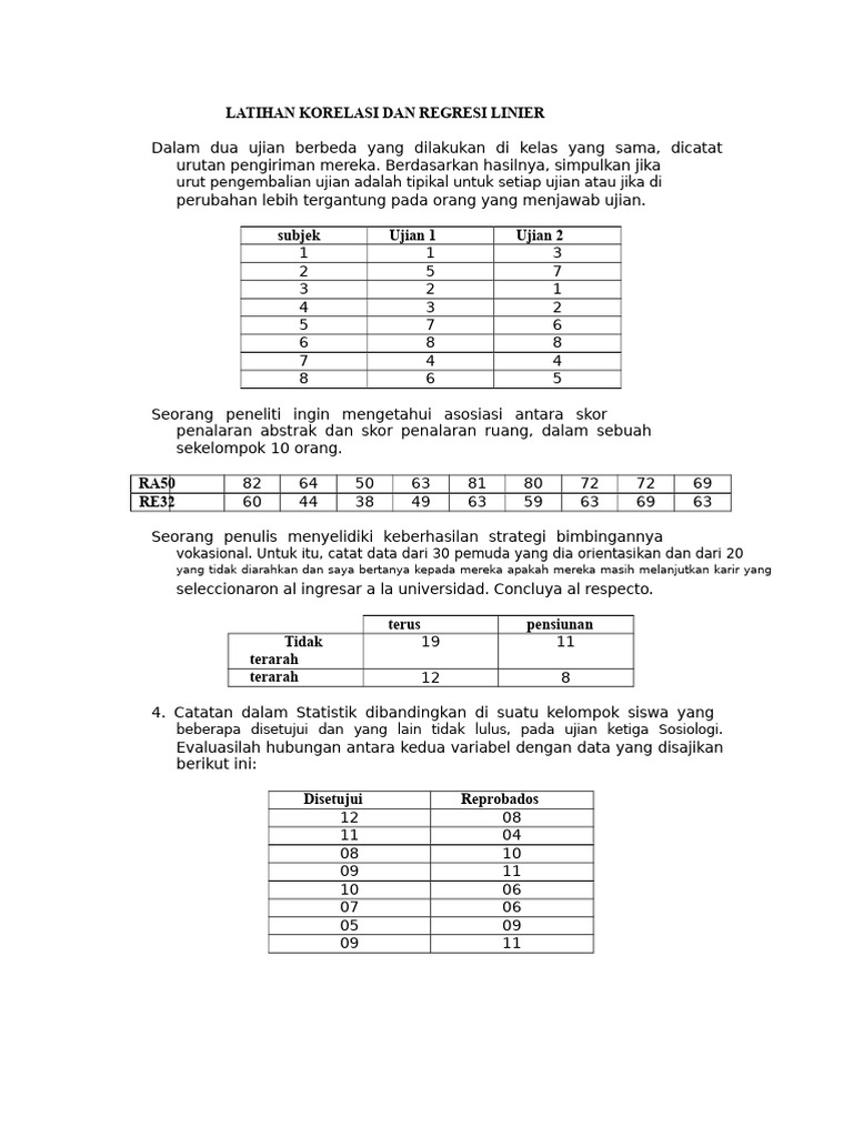 Latihan Korelasi dan Regresi Linier | PDF