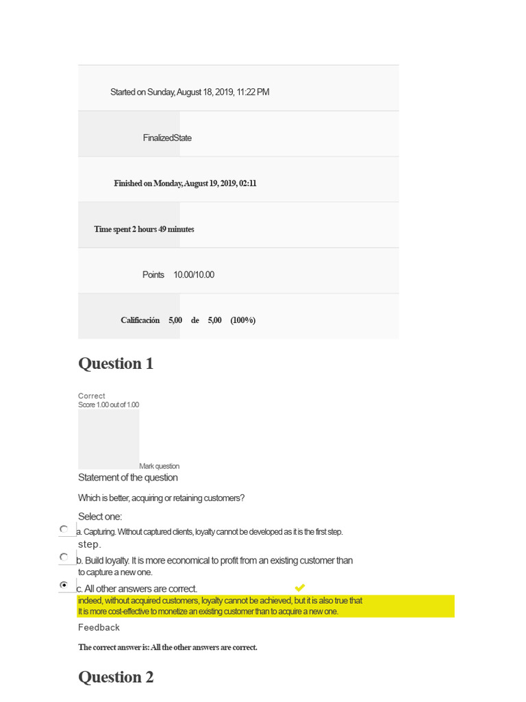 Review Exam Unit 2 Marketing | PDF | Marketing | Customer
