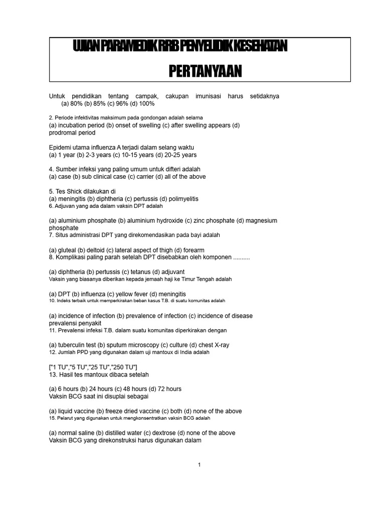 RRB Paramedis Kertas Sebelumnya 1 PDF | PDF
