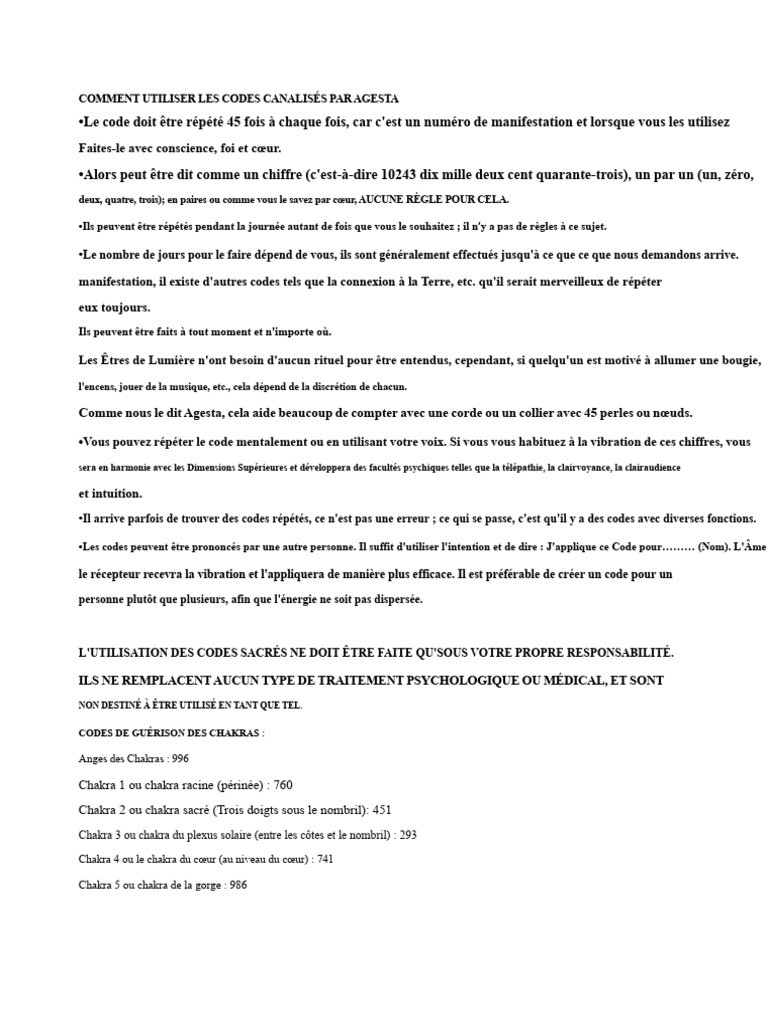 Utilisation des Codes Canalisés Agesta | PDF | Médecine clinique ...