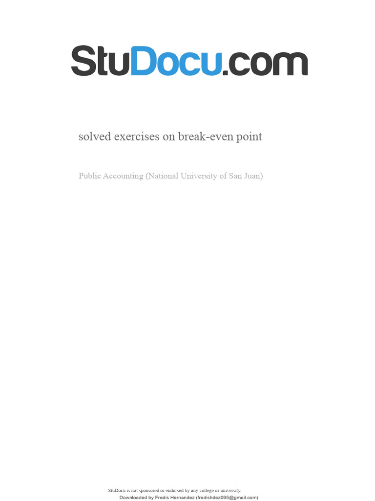 Solved Exercises On Break-Even Point | PDF | Economies | Business Economics