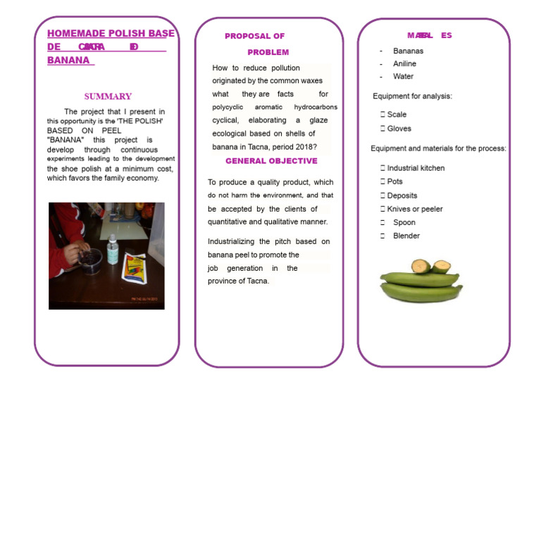 Homemade Polish Base DE CA SC ARA D E Banana: Proposal of Mate Rial Es ...