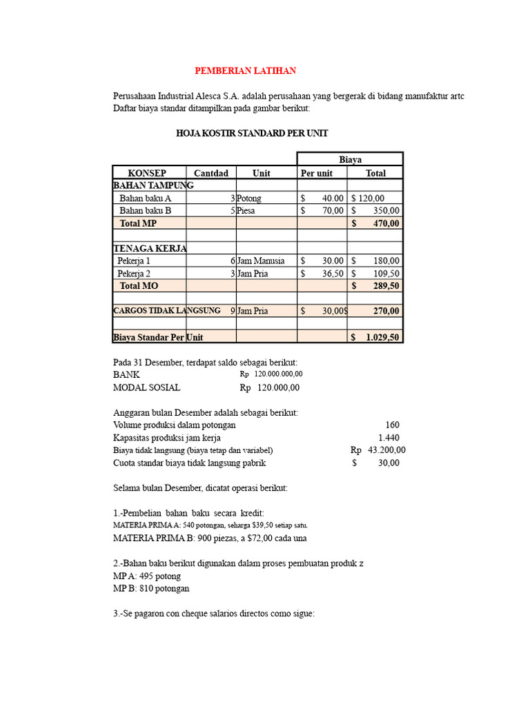 Analisis Biaya Standar dan Variasi | PDF