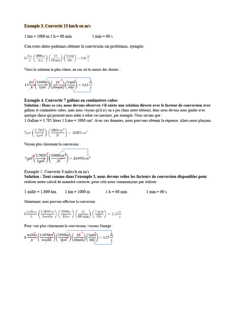 Conversion d'unités de mesure expliquée | PDF