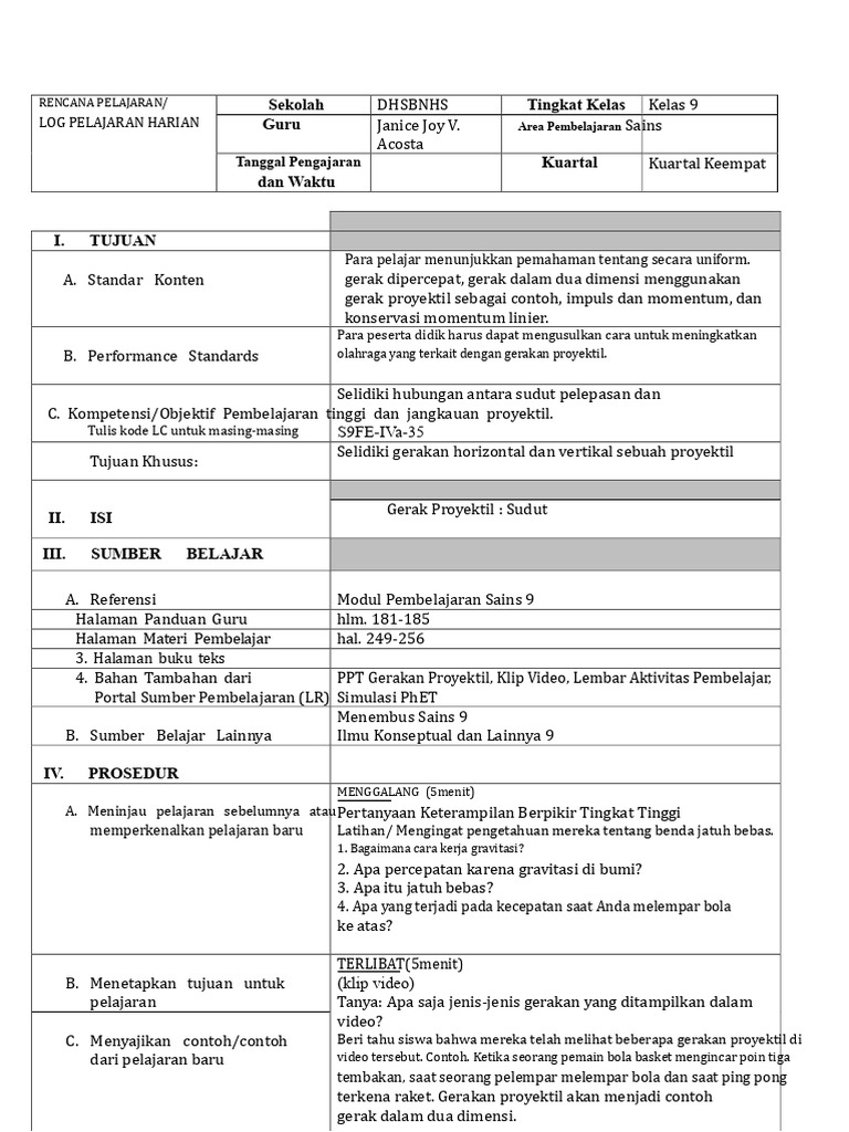 Gerak Proyektil LP | PDF