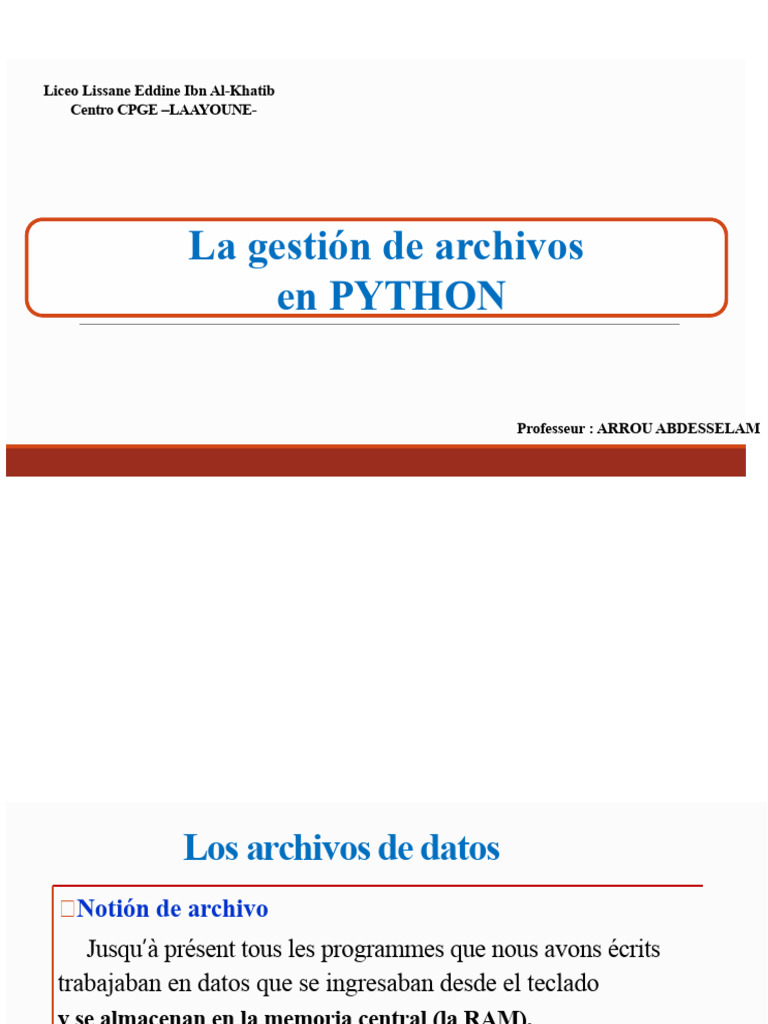 Los Archivos Python | PDF | Archivo de computadora | Python (lenguaje de programación)