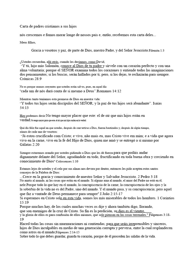 Carta de Consejos Espirituales a Hijos | PDF | Cristo (título ...