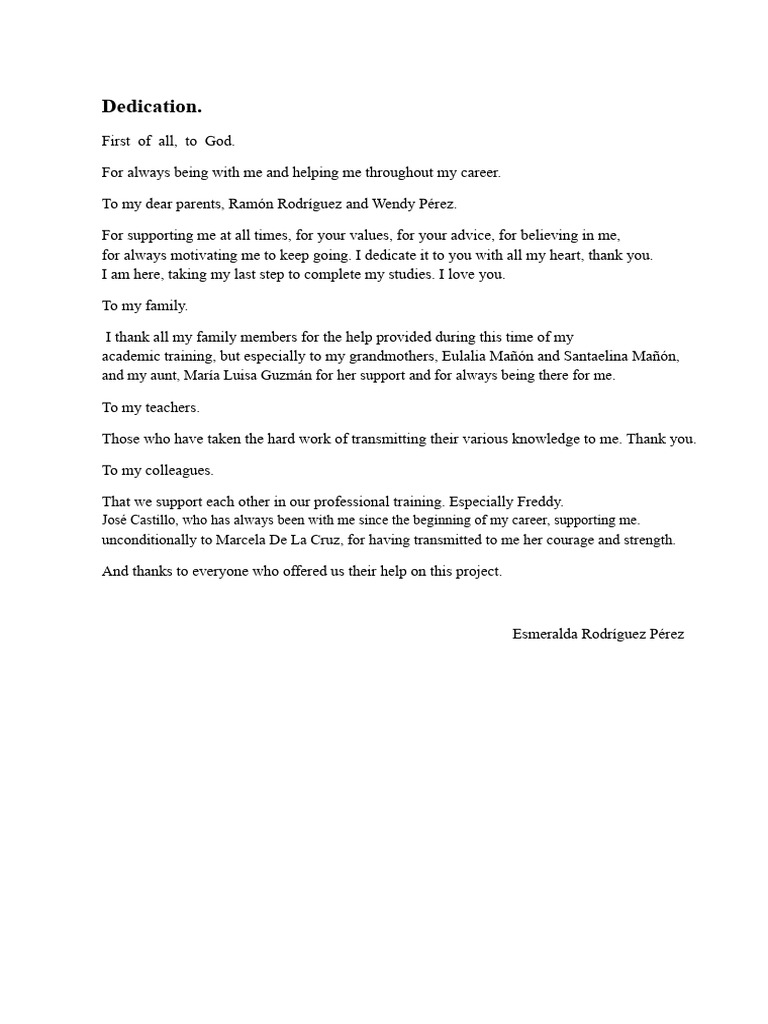 Thesis Dedication | PDF