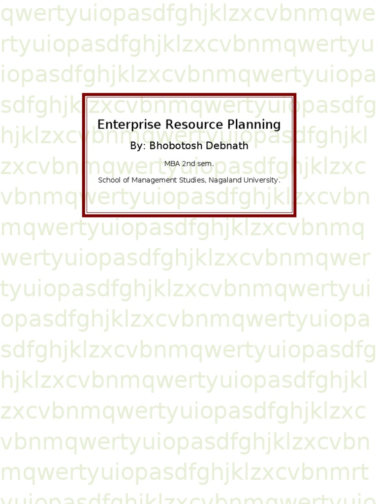 Enterprise Resource Planning | PDF | Enterprise Resource Planning ...
