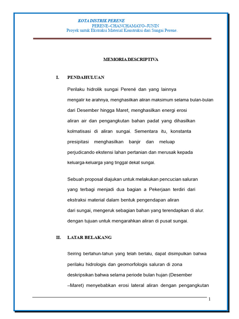 Proyek Ekstraksi Material Sungai Perene | PDF