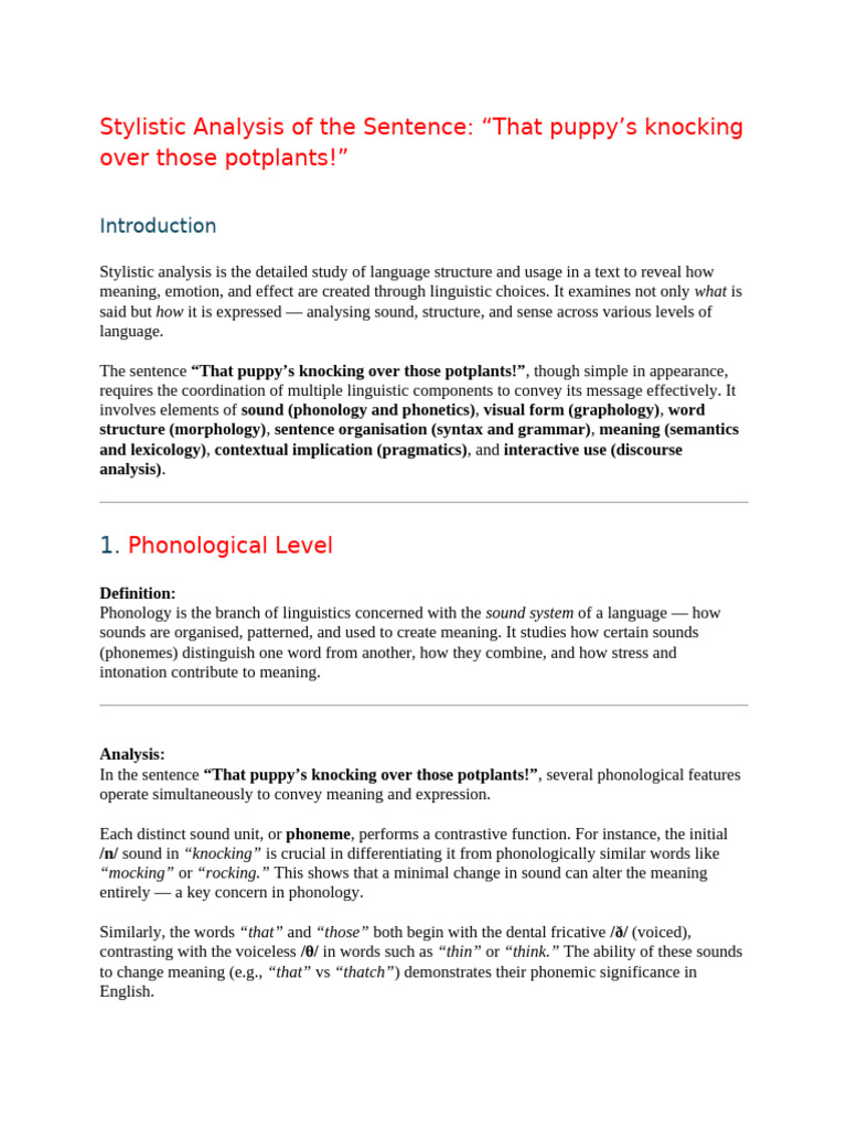 Puppy Knocking Over Those Pot Plants | PDF | Morphology (Linguistics ...