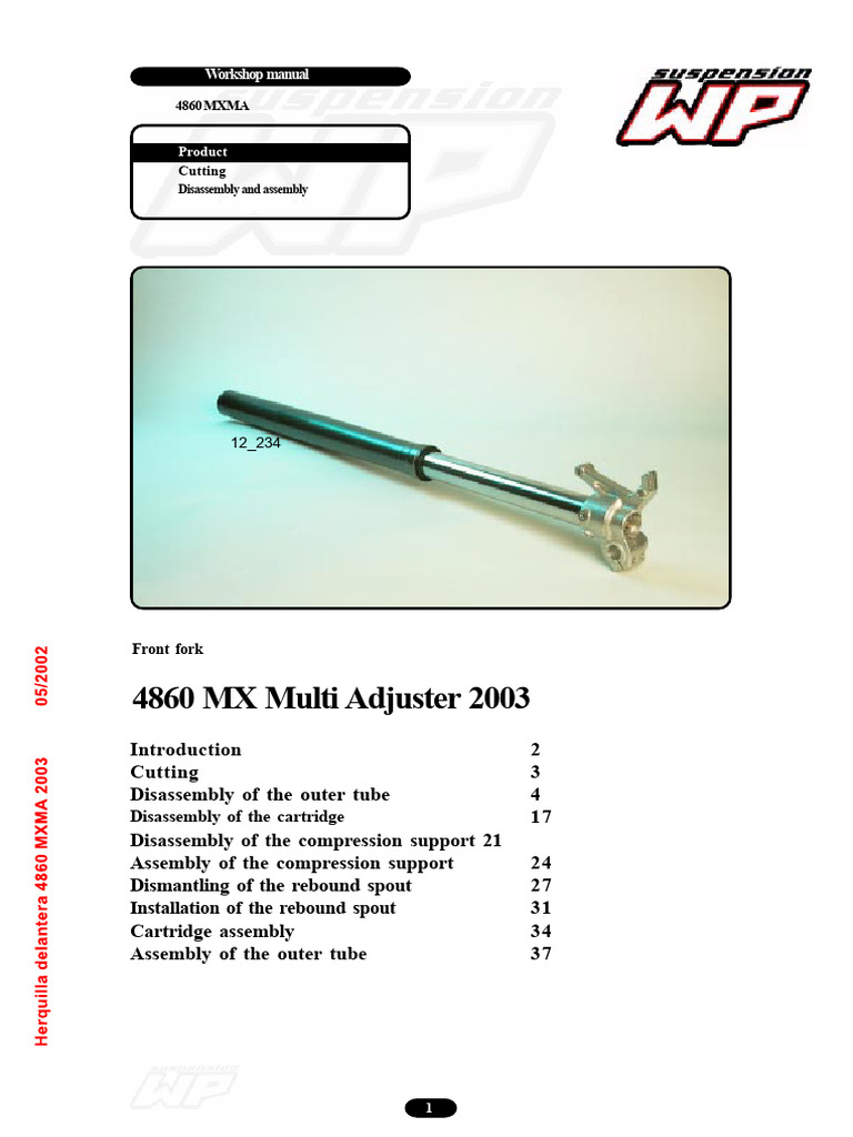 KTM Front Suspension Repair Manual | PDF | Screw | Valve
