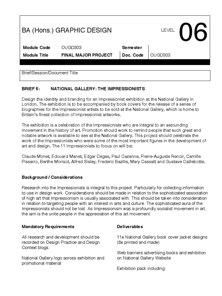 Ba (Hons.) Graphic Design: Module Code Semester Module Title Final ...