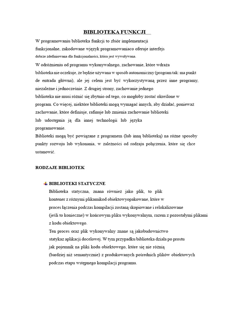 Biblioteka Funkcji | PDF