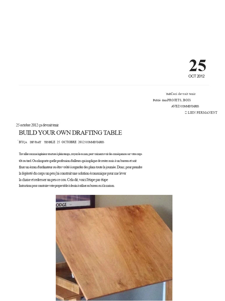 Construire votre table à dessin DIY | PDF | Contreplaqué | Dessin