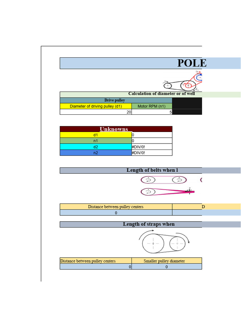 Pulley Calculation Table | PDF