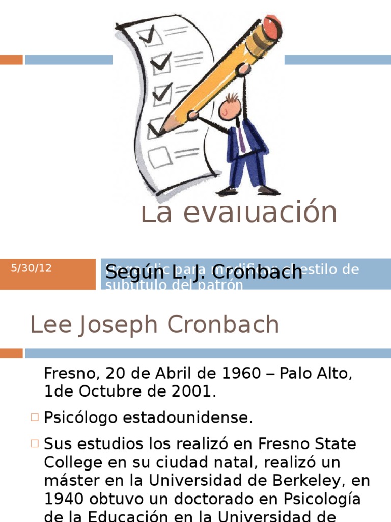 La Evaluacion Segun Cronbach | PDF | Evaluación | Toma de decisiones