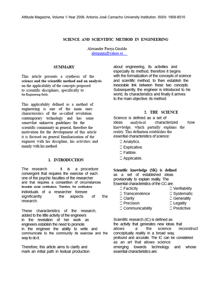 Science and Scientific Method in Engineering | PDF | Hypothesis | Theory