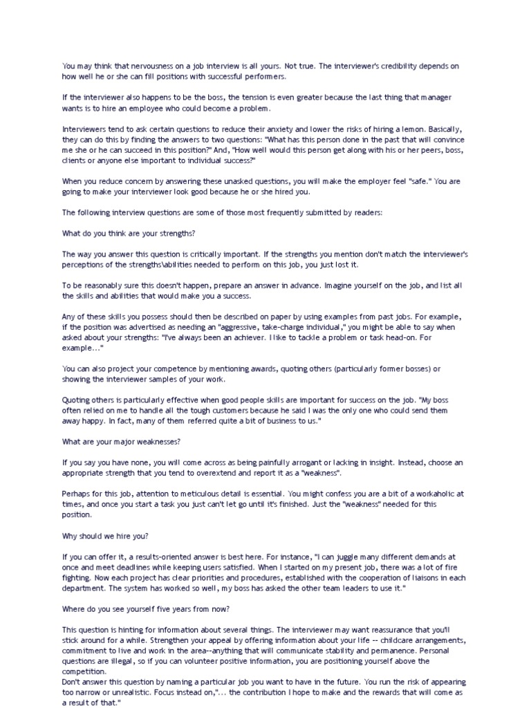 Job Interview | Nursing | Job Interview