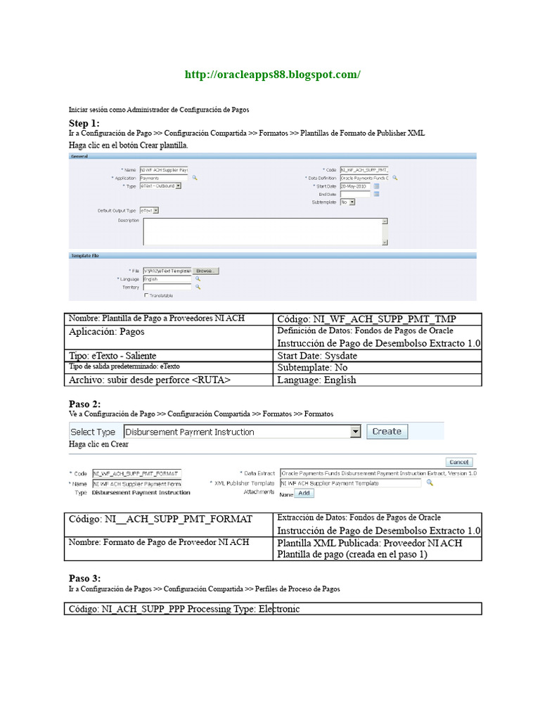 Configuración de ACH | PDF | Xml | Formatos de archivo de computadora