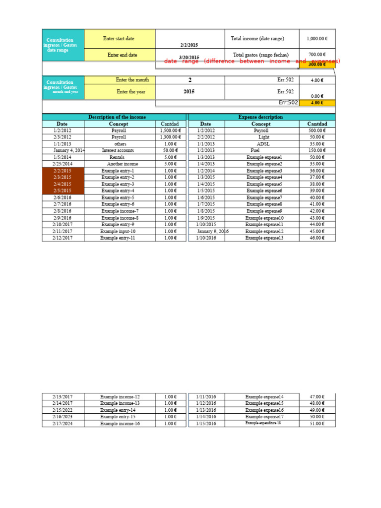 Excel Template For Expenses and Income | PDF | Income Statement | Expense