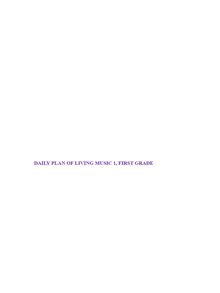 Daily Plan - MUSIC 1st - 2017 | PDF