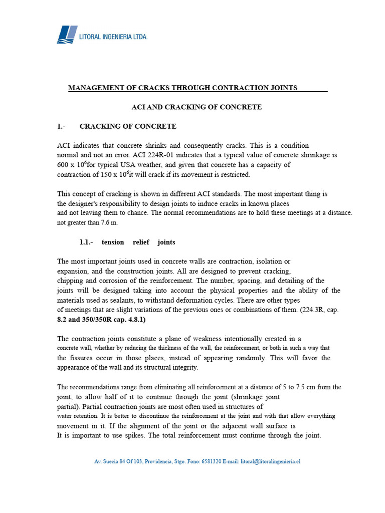 CRACKING AND CONTRACTION JOINTS Document PDF | PDF | Concrete | Stress ...