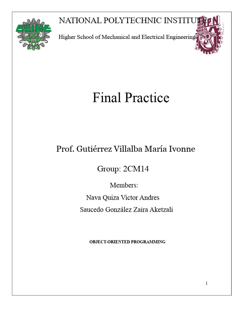 Final Project OOP | PDF | Class (Computer Programming) | C++