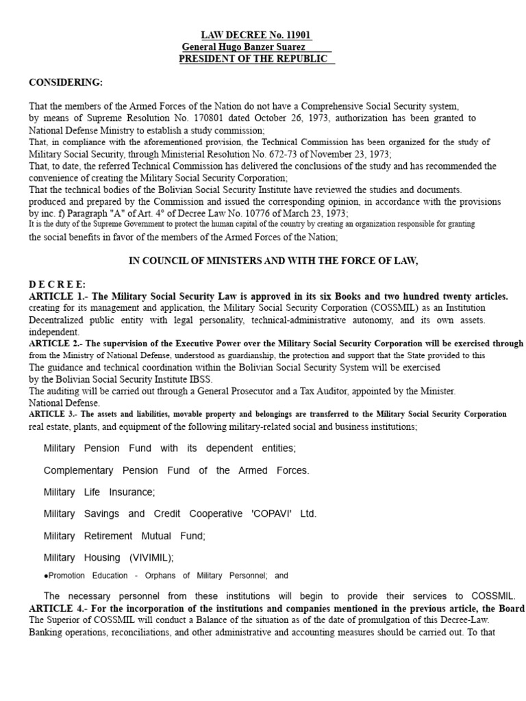 Decree Law 11901 | PDF | Pension | Banks