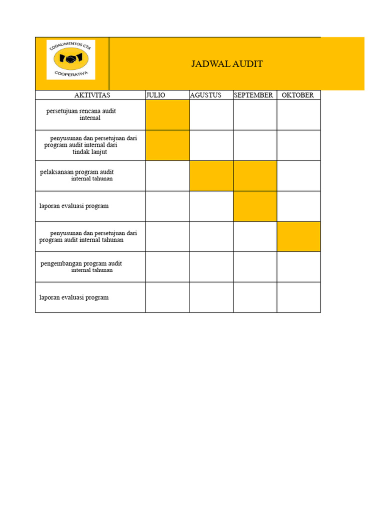 Jadwal Audit Internal Tahunan 2023 | PDF
