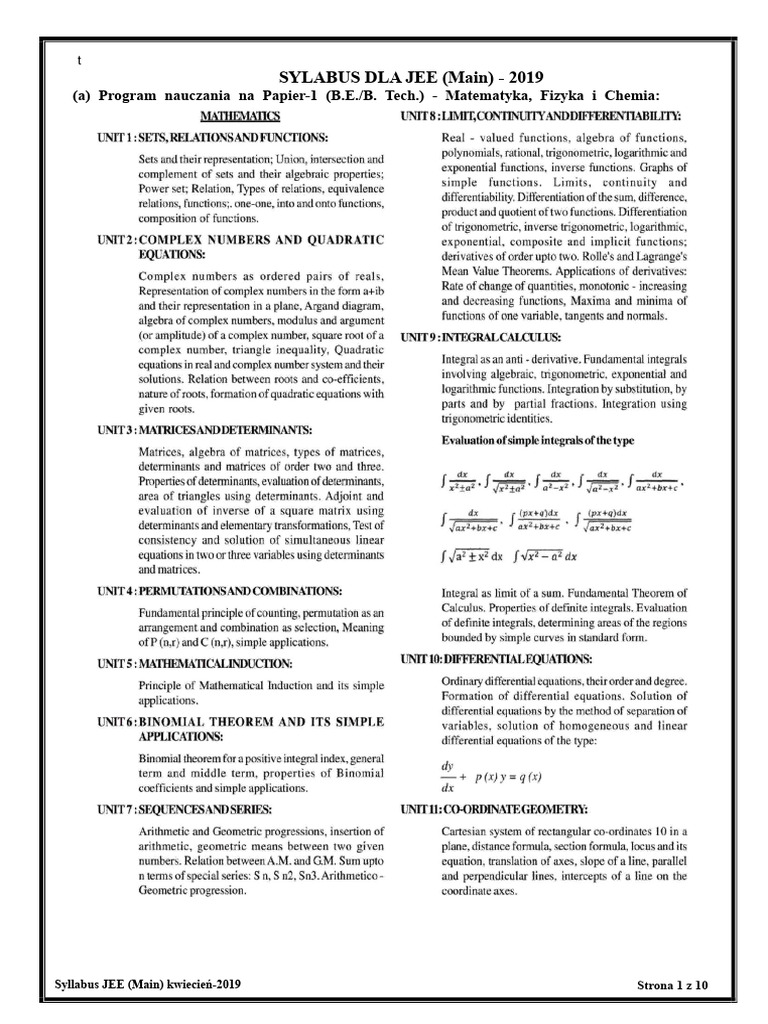 Syllabus Jee PDF | PDF