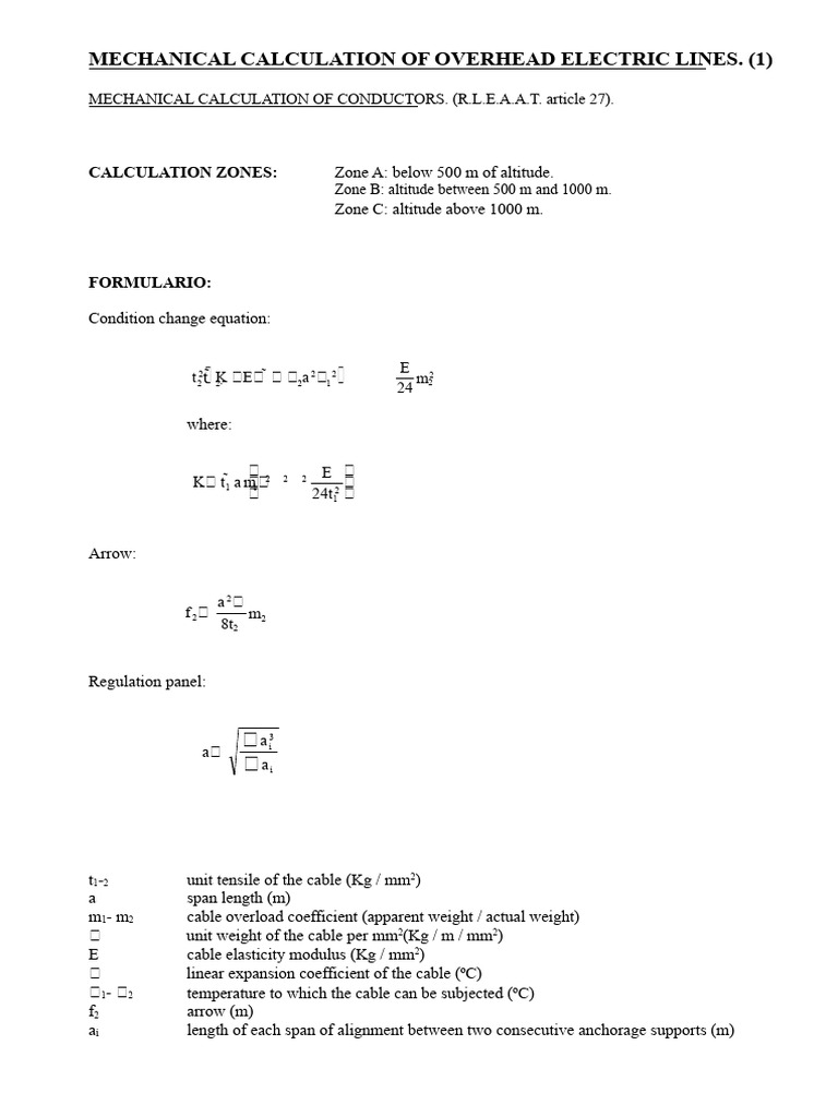 Mechanical Calculations for Overhead Lines | PDF | Young's Modulus ...
