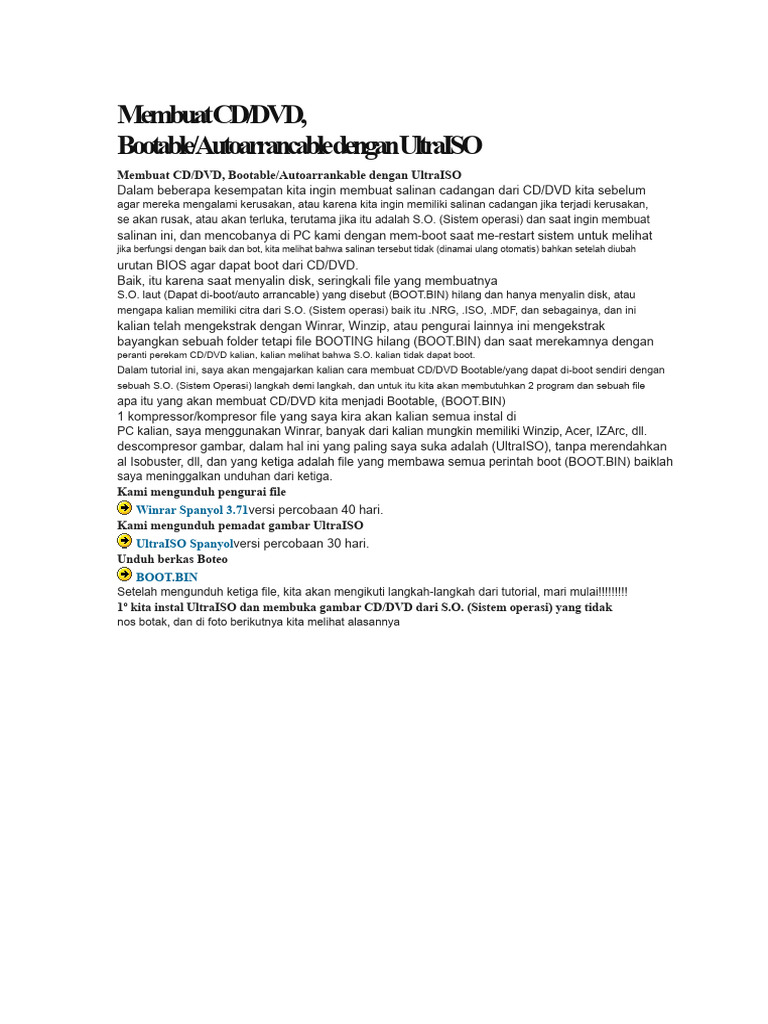 Cara Buat CD/DVD Bootable dengan UltraISO | PDF