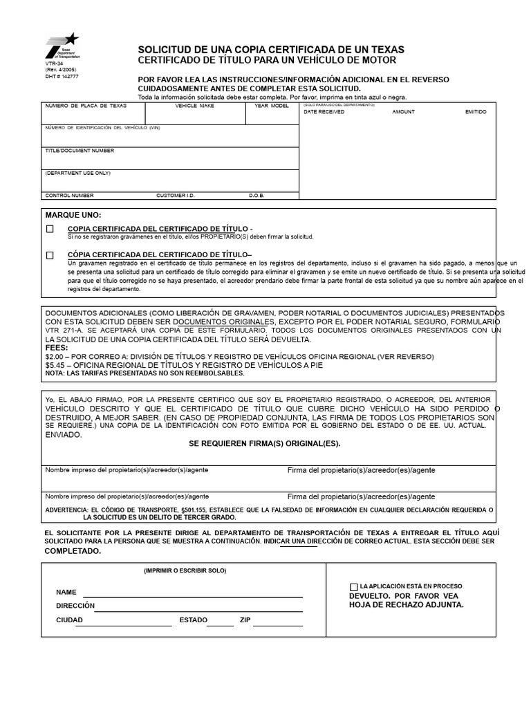 Formulario VTR-34 | PDF | Correo | Documento