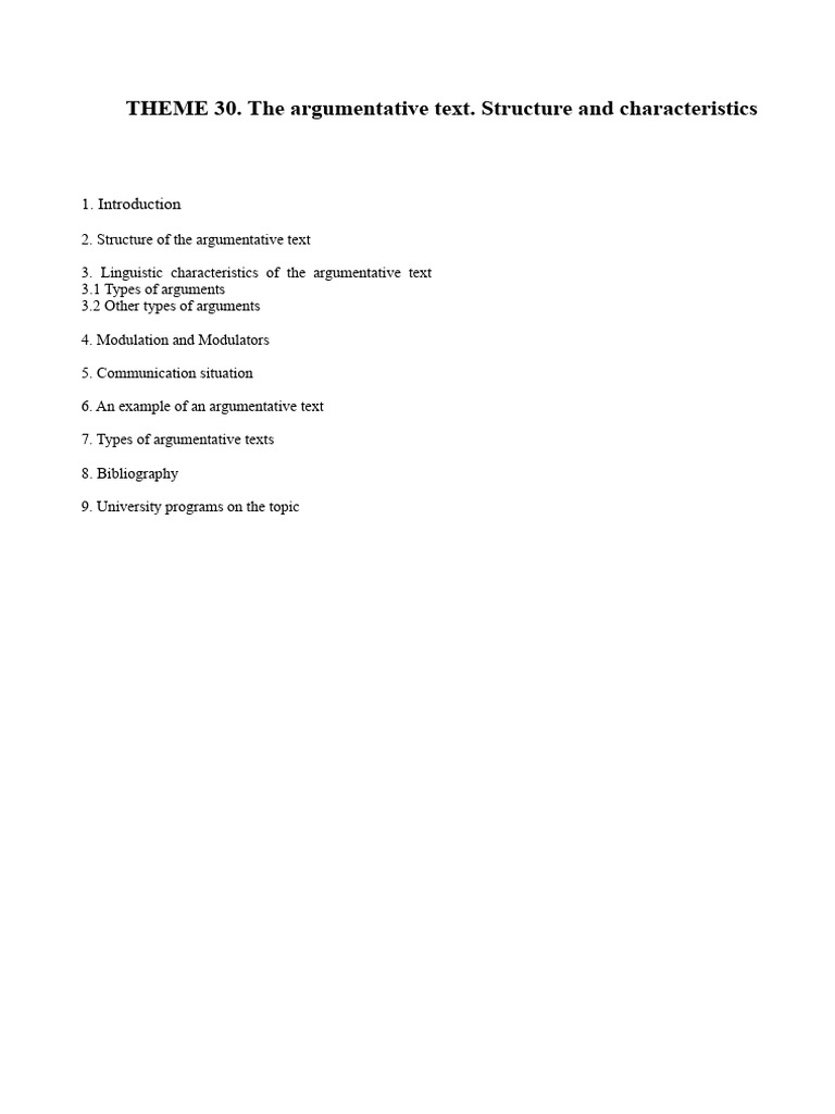 Topic 30. The Argumentative Text. | PDF | Essays | Argument