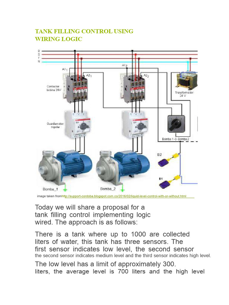 Tank Filling Control Using Wired Logic | PDF | Valve | Switch