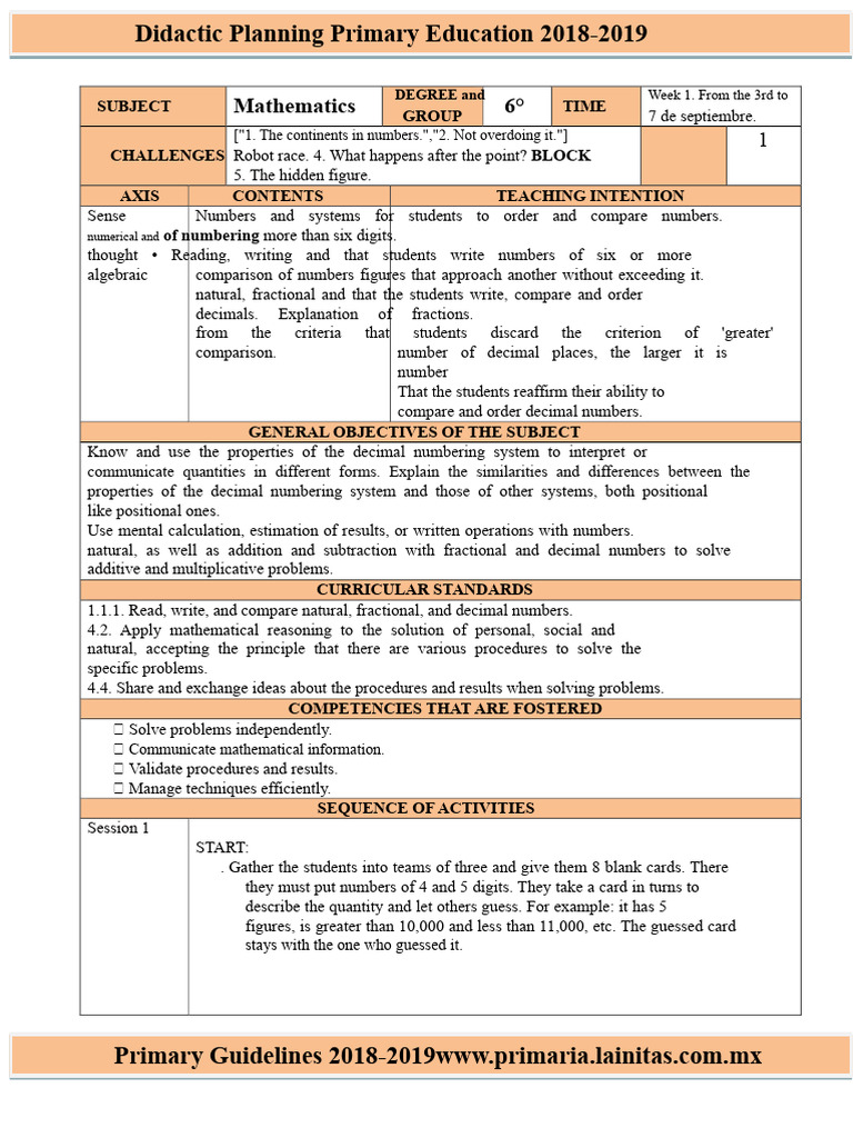 September - 6th Grade Mathematics (2018-2019) | PDF | Numbers ...