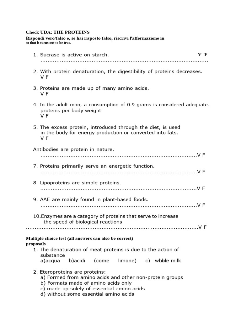 Check UDA Proteins Summative | PDF | Proteins | Enzyme