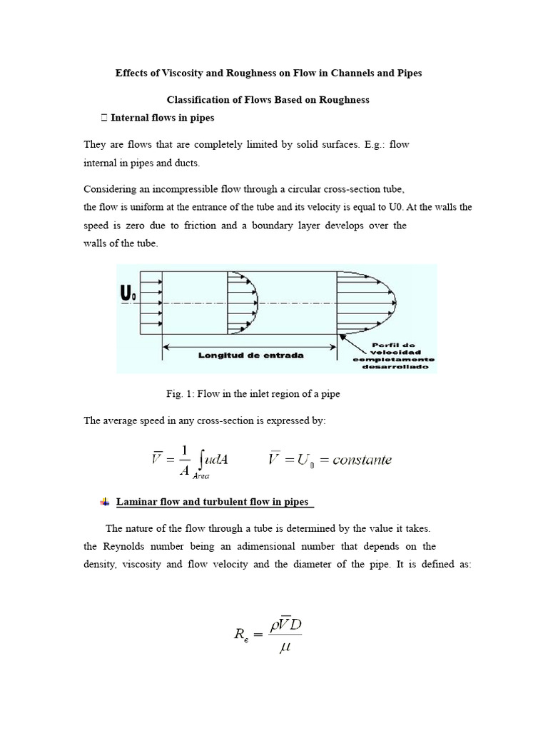 Classification of Flows According To Roughness | PDF | Reynolds Number | Laminar Flow