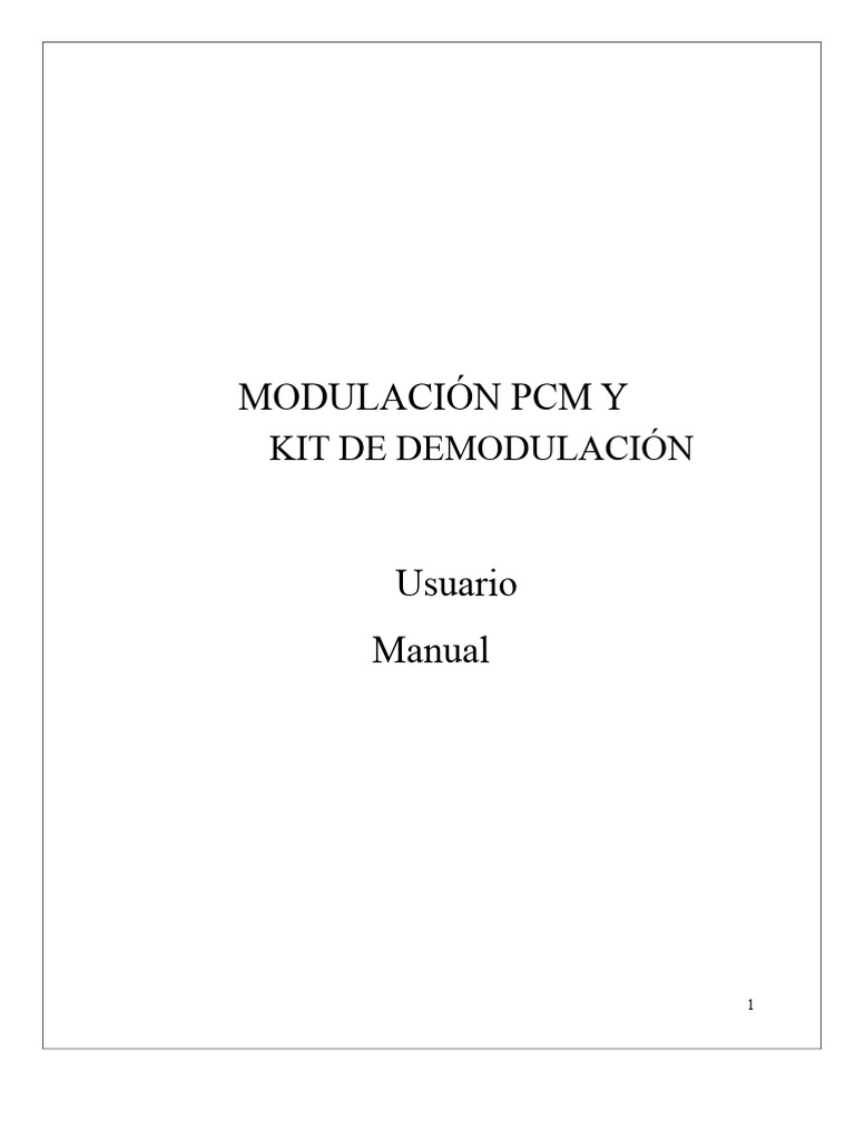 Kit de Modulación y Demodulación PCM | PDF | Ingeniería en ...
