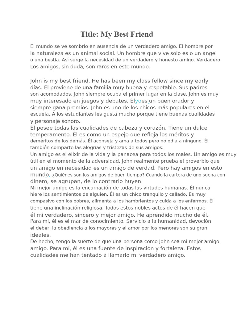 Mi Mejor Amigo | PDF