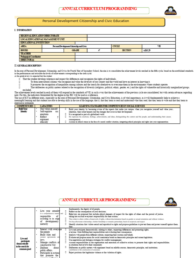 ANNUAL PLAN DPCC 4th | PDF | Violence | Identity (Social Science)