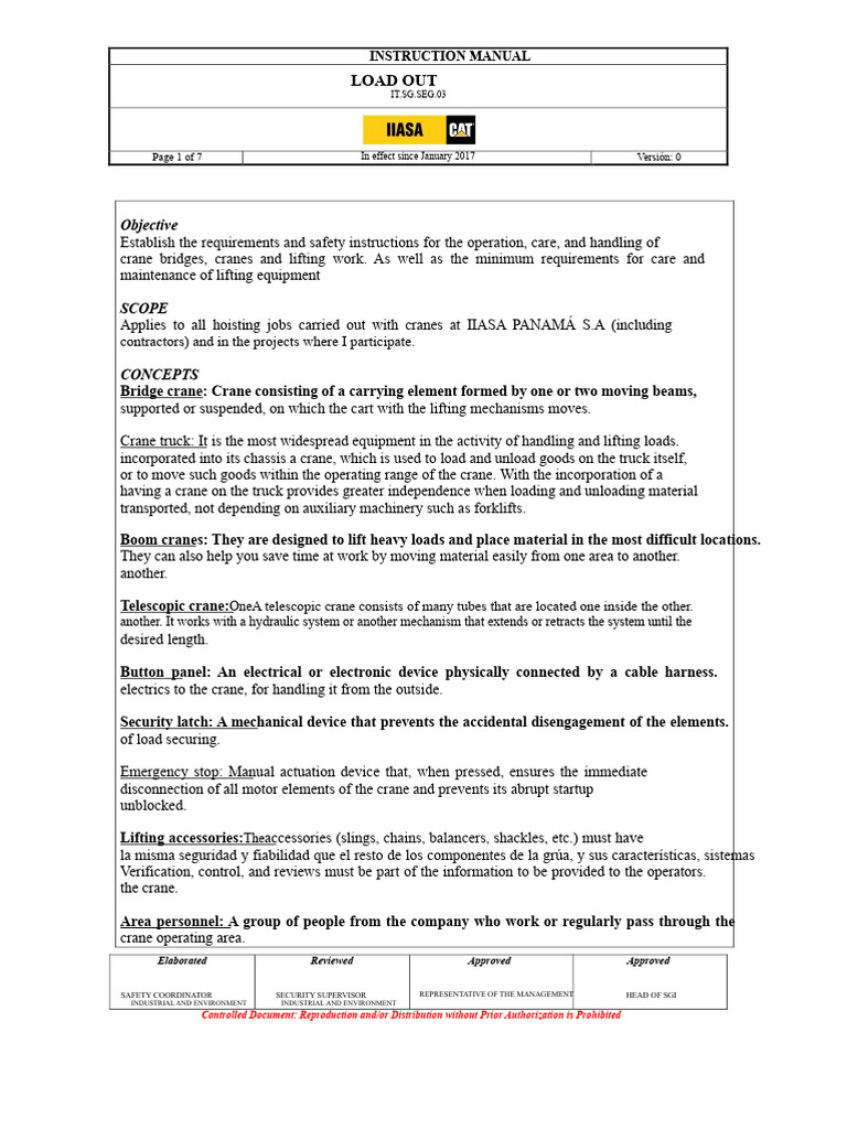 PETS of Load Lifting (Example) | PDF | Crane (Machine)