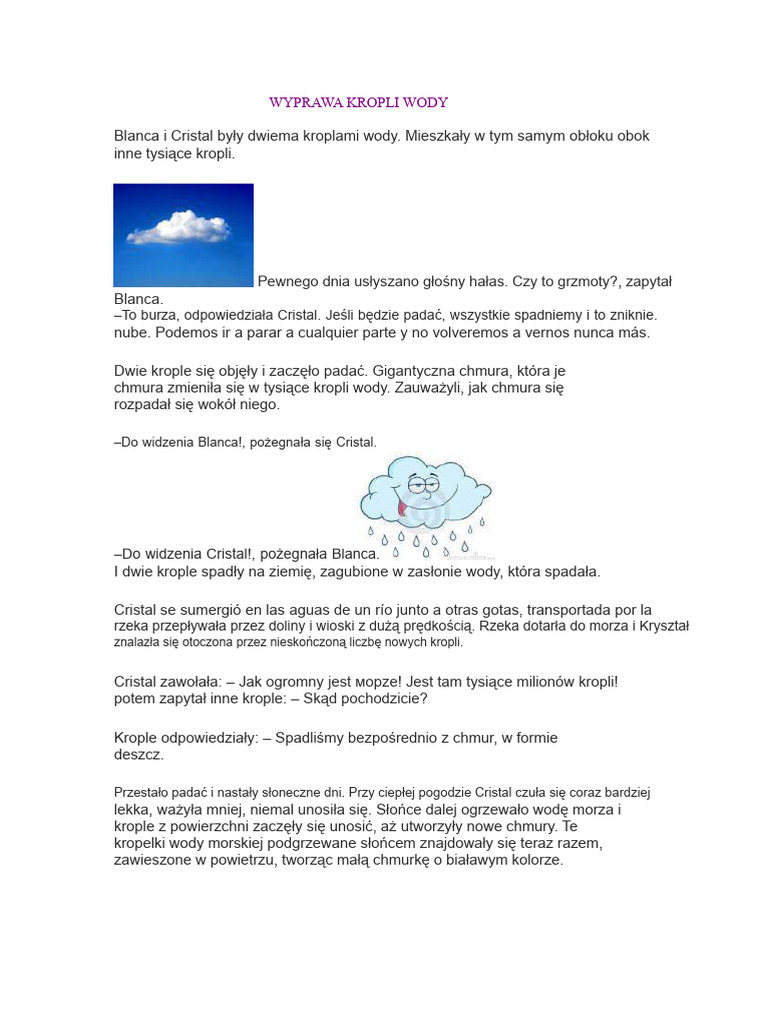 Podróż Kropli Wody | PDF
