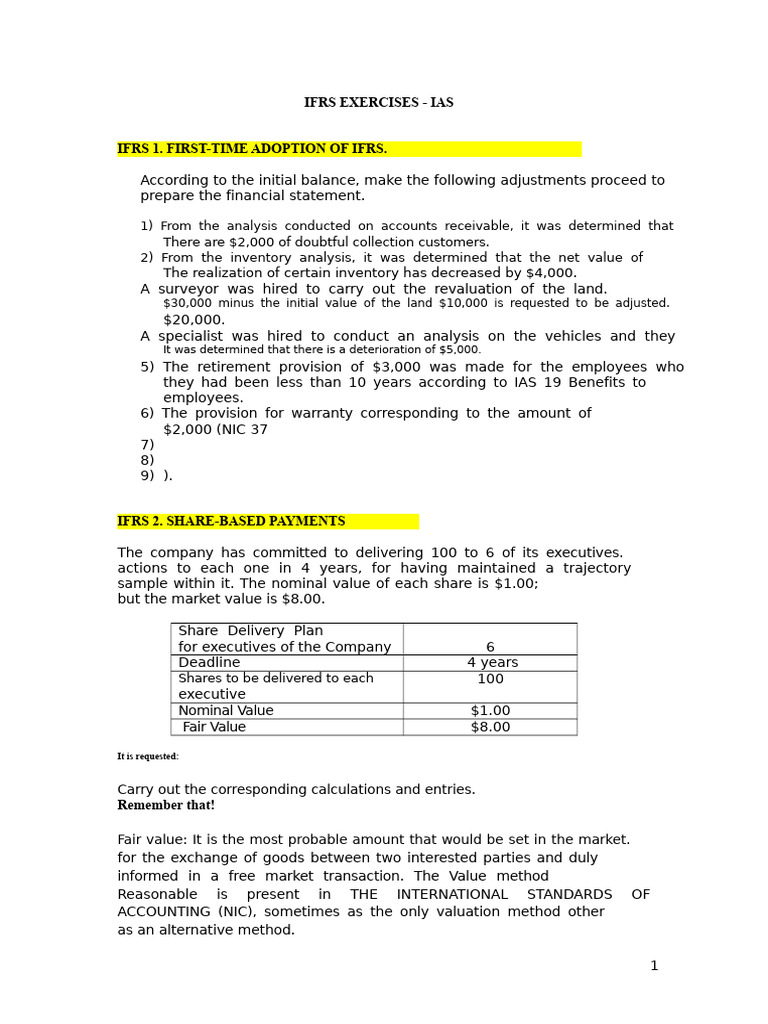Ifrs Exercises | PDF | Expense | Depreciation