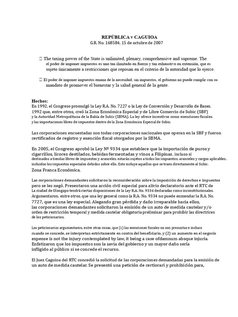 República Contra Caguioa | PDF | Mandato | Constitución