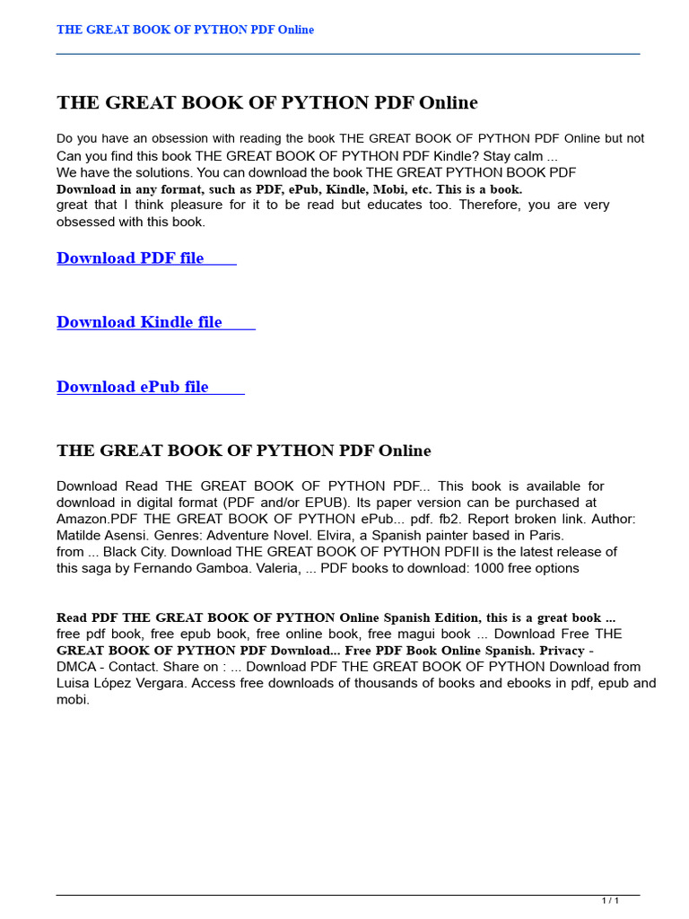 The Great Book of Python 8426722903 PDF | PDF