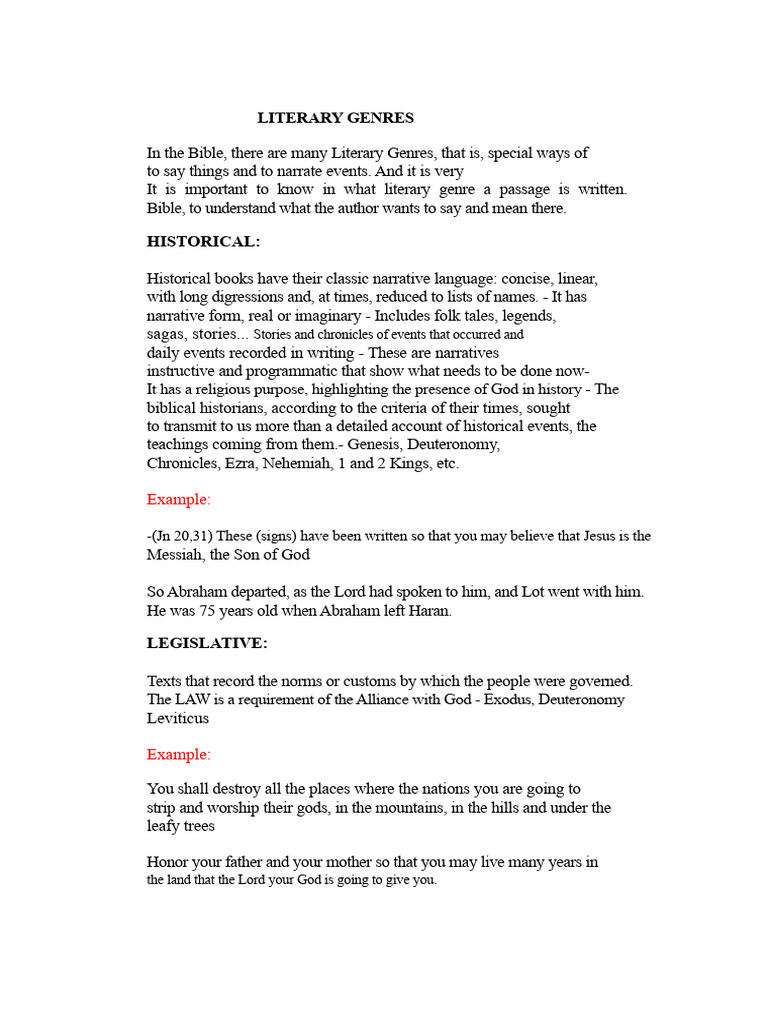 Literary Genres and Examples | PDF | Book Of Revelation | Apocalypse